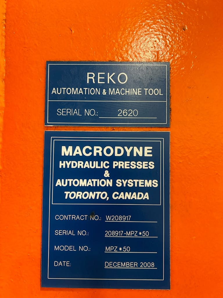 50 Ton Macrodyne Hydraulic Press For Sale - Call 616-200-4308